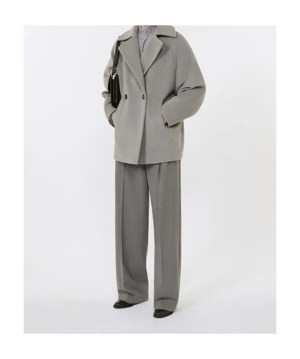 Max Mara Wool Twill Trousers - Medium Gray