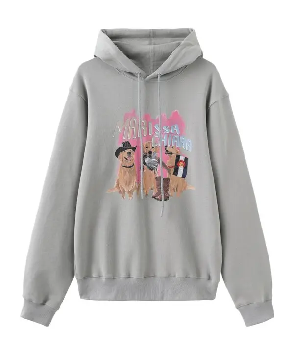 Marissa Chiara Long-sleeved Sweatshirt With Drawstring Hood - Grey
