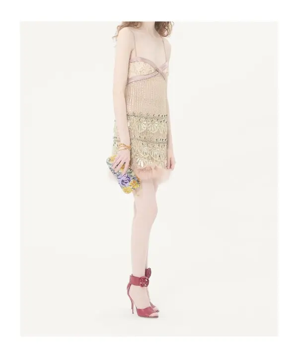 Valentino Garavani Flowerism" Rhinestone Minaudiere Clutch - Multicolor/crystal