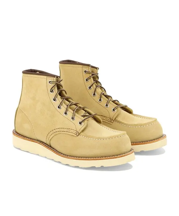 Red Wing Lace Up Short Boots - Beige