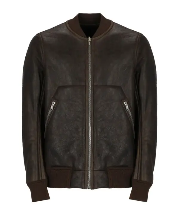 Rick Owens Shearling-lining Leather Bomber Jacket
