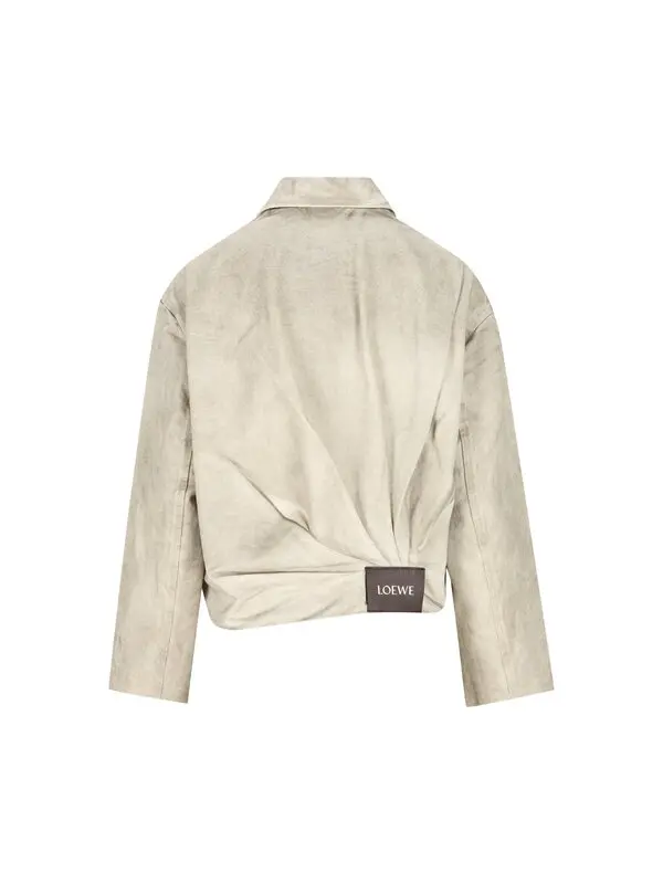 Loewe Draped Denim Jacket - Light Gray