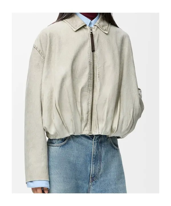 Loewe Draped Denim Jacket - Light Gray