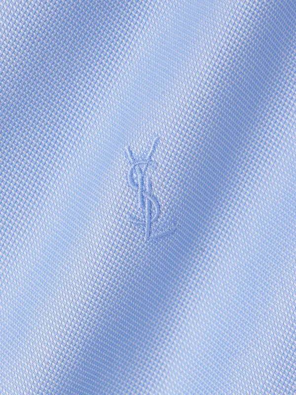 Saint Laurent Classic Oxford Shirt With Button Closure And Dropped Shoulders