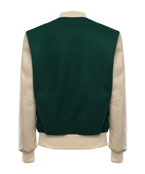 GIULIANO GALIANO Varsity Leather-sleeve Coat