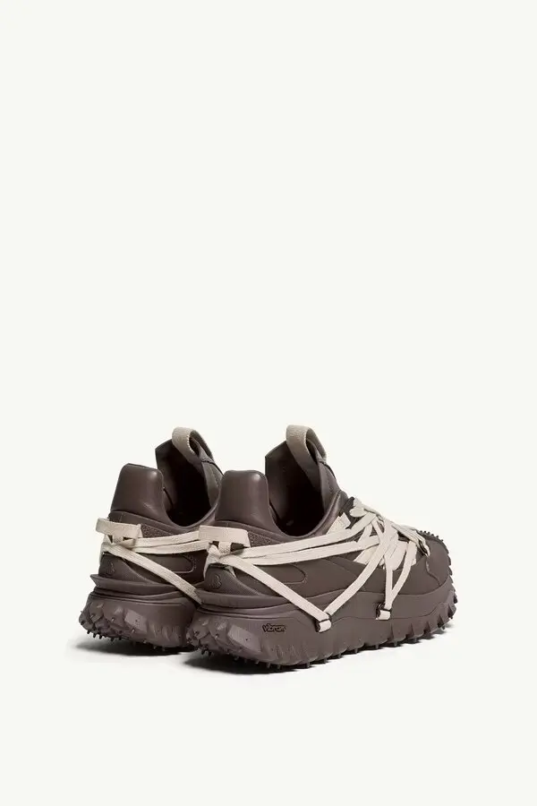 Moncler Trailgrip Megalace Leather Sneakers - Brown