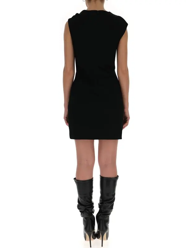 Helmut Lang Asymmetrical Sleeveless Dress With Knot Detail