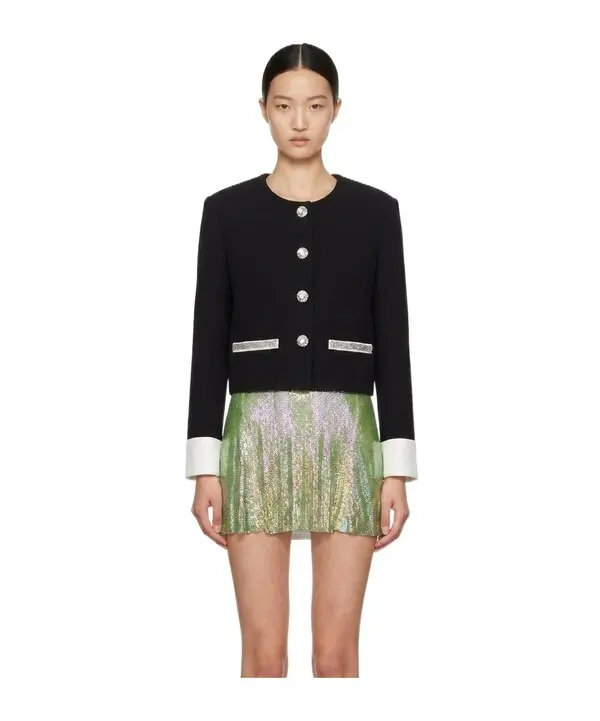 Marissa Chiara Long-sleeved Jacket With Contrast Sleeves