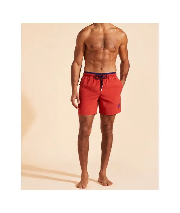 Vilebrequin Moka Turtle Embroidered Swim Shorts - Red