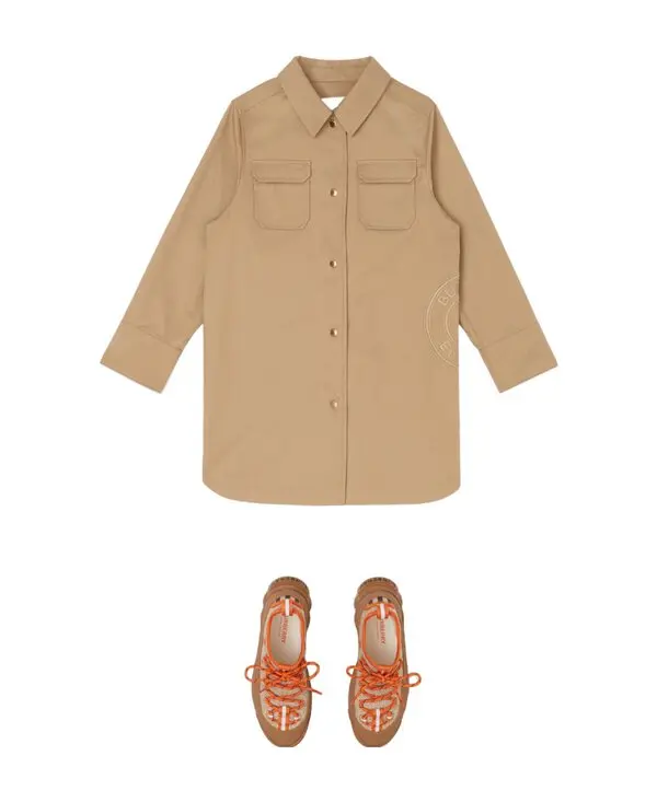 Burberry Long Sleeve Logo Blouse Dress
