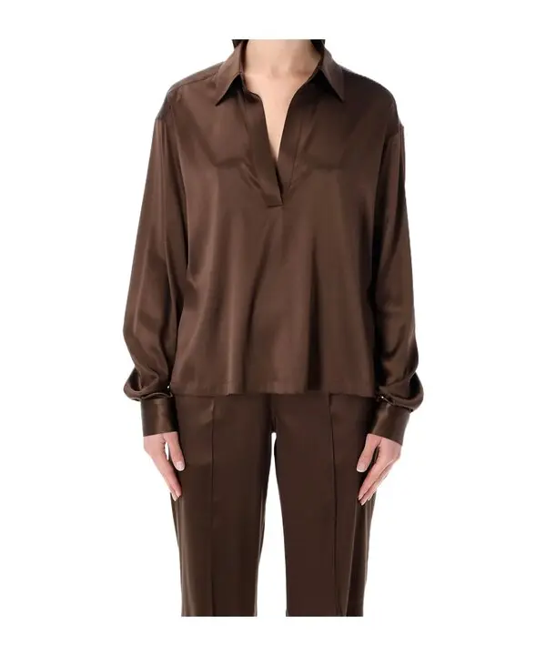 TOM FORD V-neck Long Sleeve Top - Black