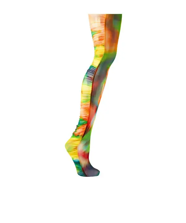 Dries Van Noten Ruched Printed Stretch-mesh Tights - Multicolor