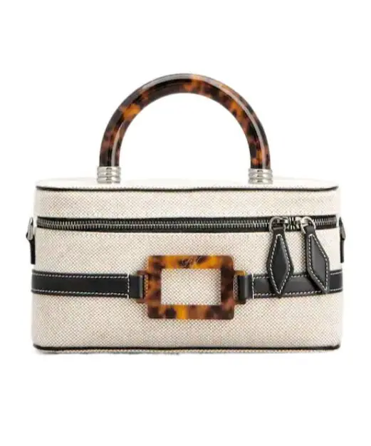 ROGER VIVIER Mini Vanity Tote Bag With Resin Handle And Buckle - Grey, Black