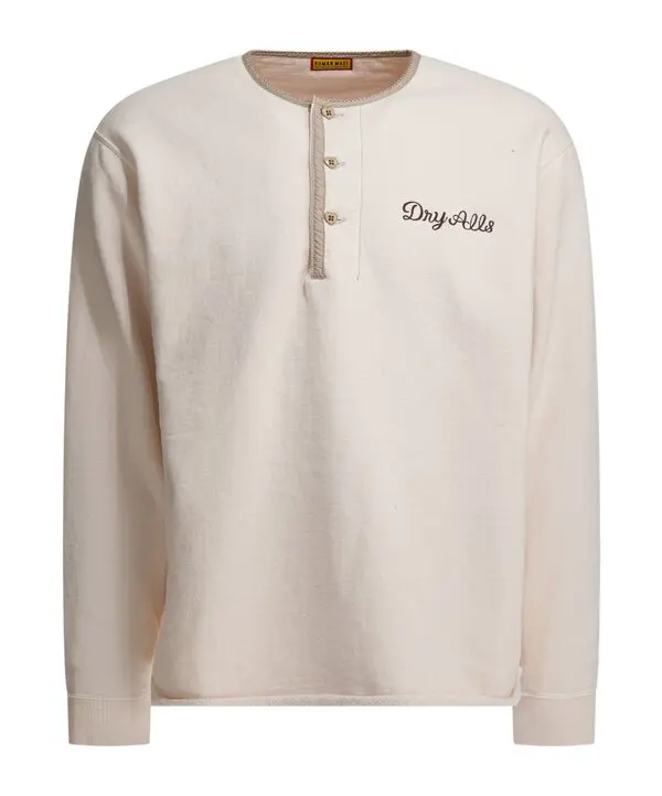HUMAN MADE Henley Neck Sweatshirt - White