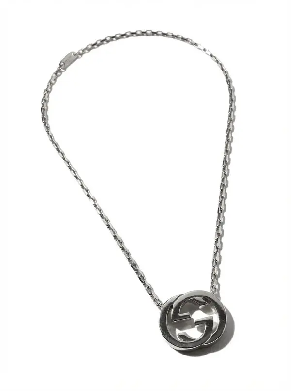 Gucci Interlocking G Pendant Necklace - White