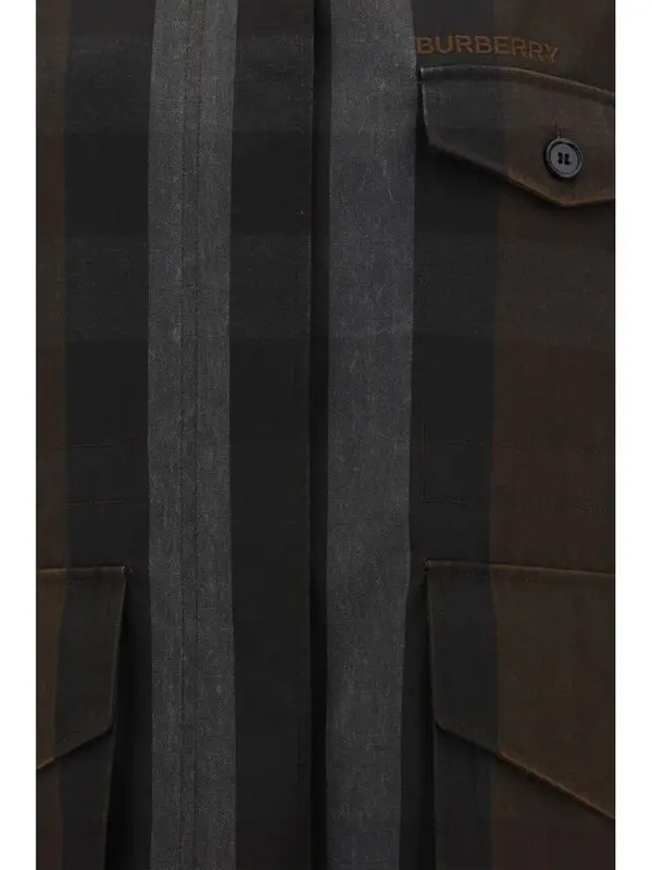 Burberry Checked Long-sleeve Jacket - Black