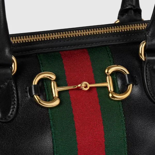 Gucci Medium Boston Bag With Horsebit Detail - Black