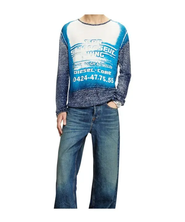 DIESEL® K-rod Crewneck Sweatshirt With Graphic Print
