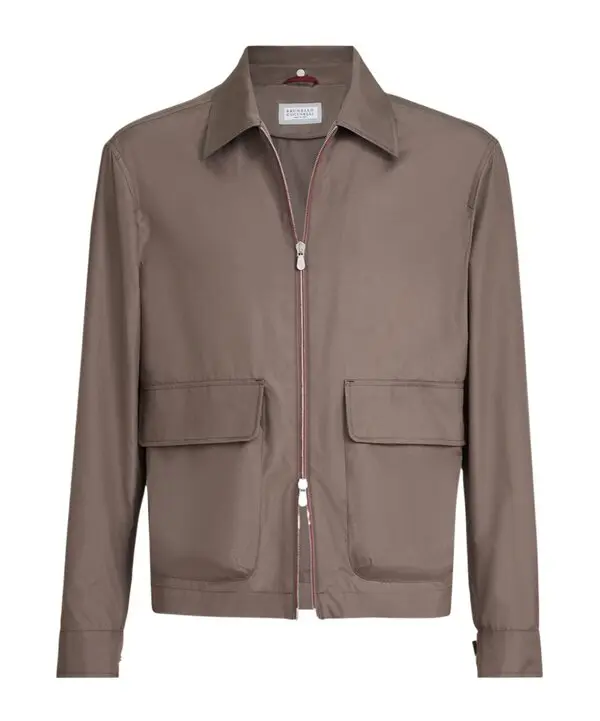 Brunello Cucinelli Zip-up Shirt Jacket - Gray