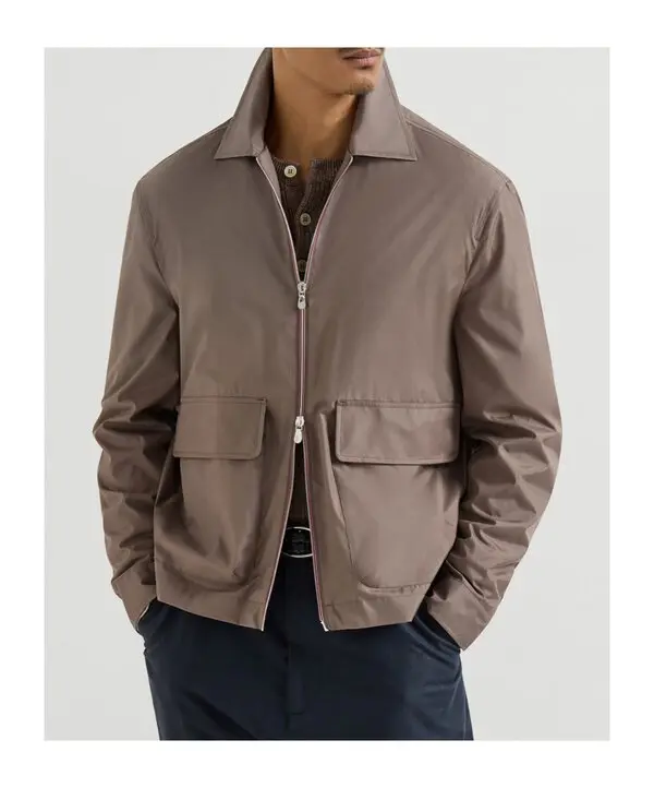 Brunello Cucinelli Zip-up Shirt Jacket - Gray