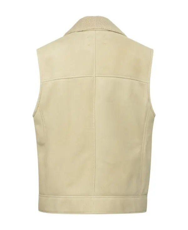 Brunello Cucinelli Zip-up Leather Vest With Fur Collar