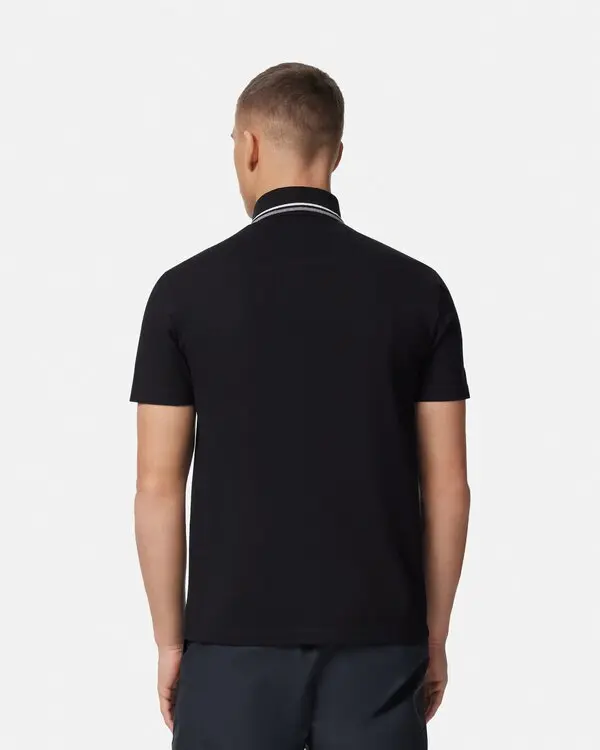 Versace Barocco Embroidered Short-sleeved Polo Shirt