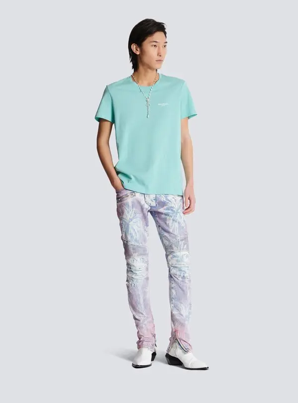 Balmain Paris Flocked Short-sleeved T-shirt