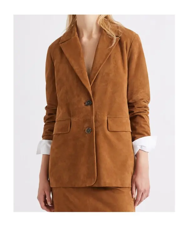 Marella Semi-fitted Suede Blazer