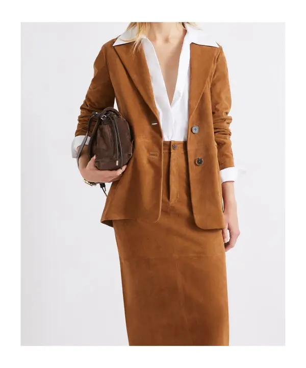 Marella Semi-fitted Suede Blazer