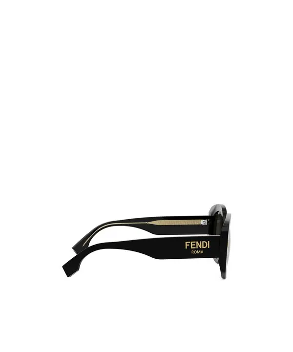 Fendi Round Frame Sunglasses With Logo Detail