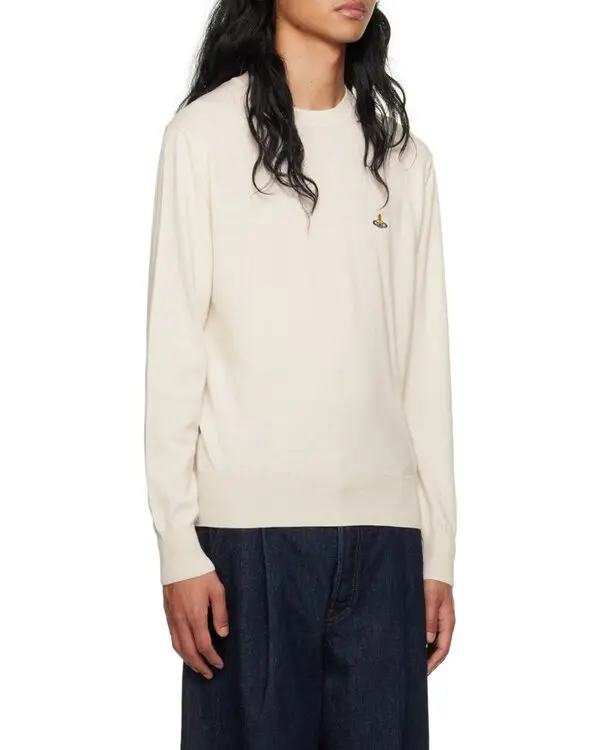 VIVIENNE WESTWOOD Orb Embroidered Long-sleeved Jumper - White