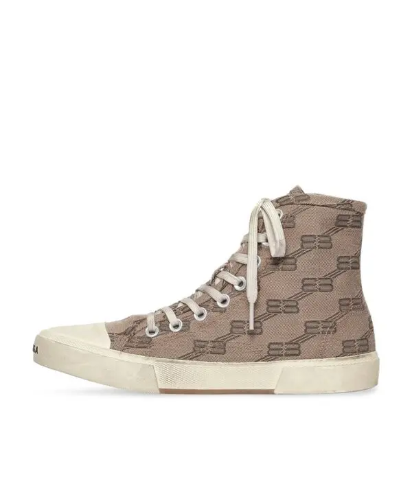 Balenciaga Bb Monogram Jacquard High-top Sneakers - Brown