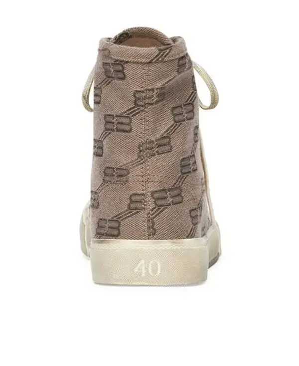 Balenciaga Bb Monogram Jacquard High-top Sneakers - Brown