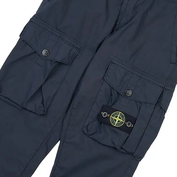 Stone Island Logo Cargo Pants - Black