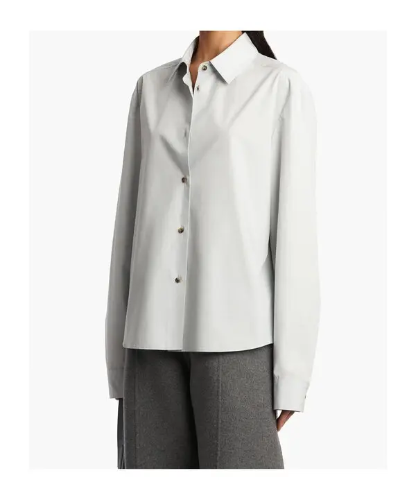 Khaite Cotton Poplin Shirt With Drop Shoulder