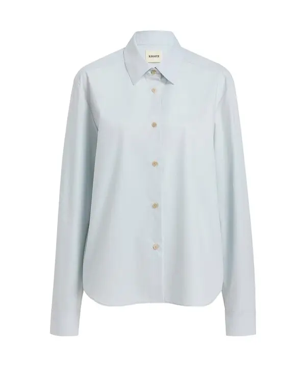 Khaite Argo Cotton Poplin Shirt - Ice-blue