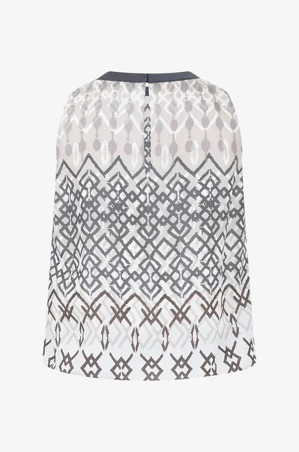 Brunello Cucinelli Geometric Print Silk Blouse