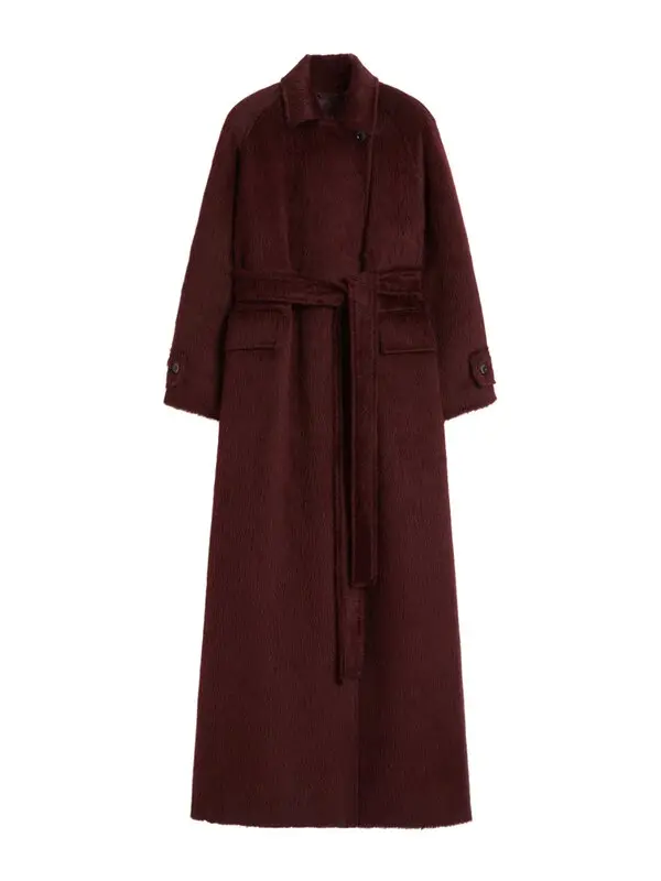 Max Mara Albata Tie-waisted Coat - Cherry