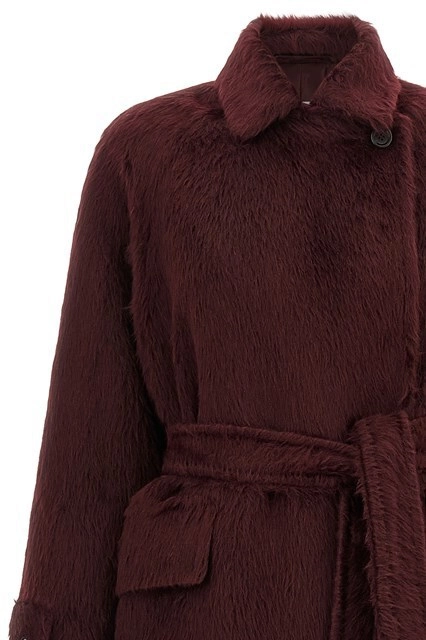 Max Mara Albata Tie-waisted Coat - Cherry