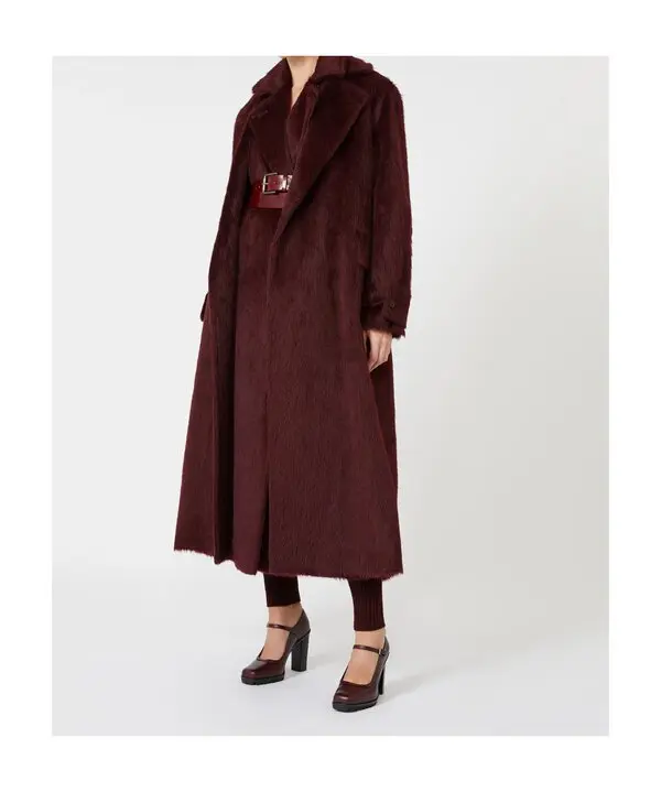 Max Mara Albata Tie-waisted Coat - Cherry