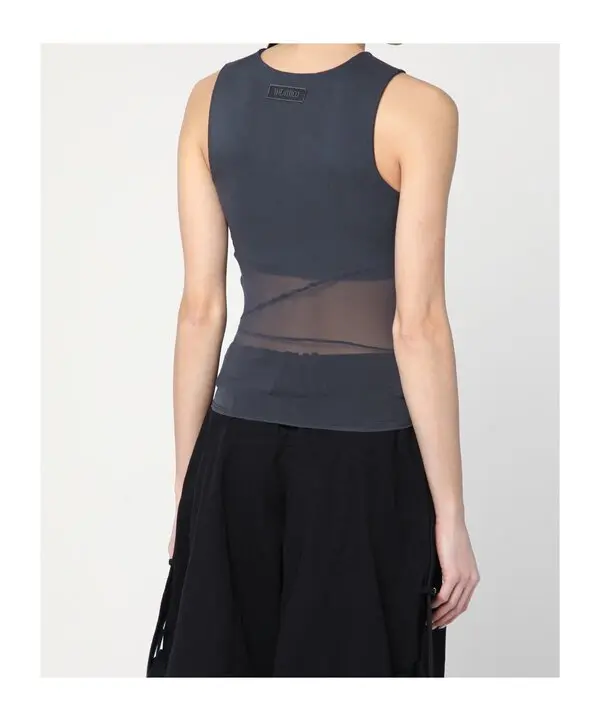 Attico Draped Sheer Top
