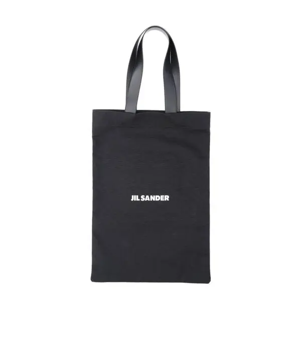 JIL SANDER Logo Printed Tote Bag - Black