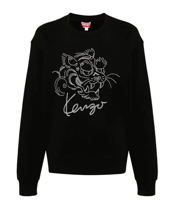 Kenzo Crewneck Drop Shoulder Sweatshirt With Logo Detail