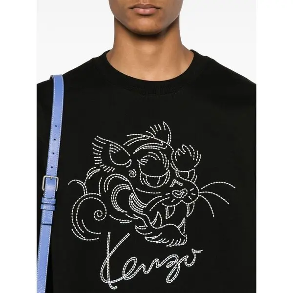 Kenzo Crewneck Drop Shoulder Sweatshirt With Logo Detail