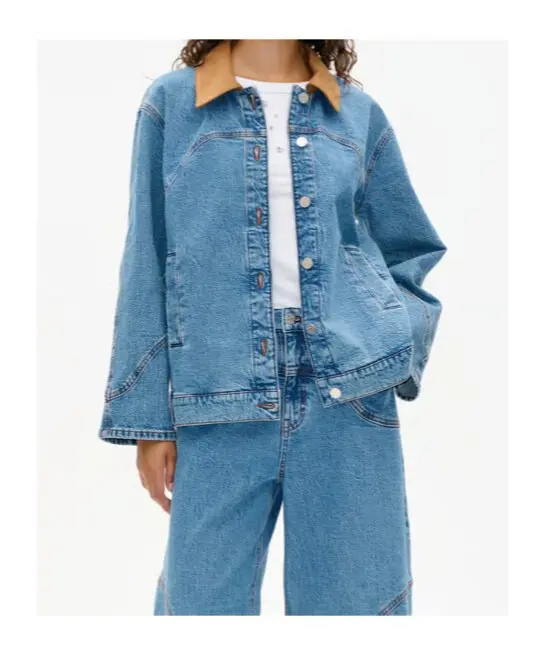Baum Und Pferdgarten Bayson Denim Jacket With Color-blocked Collar