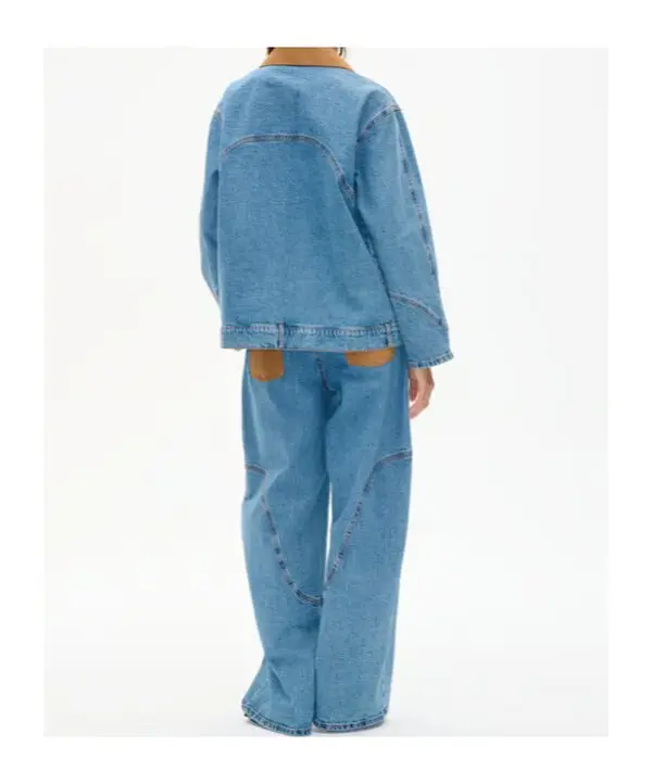 Baum Und Pferdgarten Bayson Denim Jacket With Color-blocked Collar