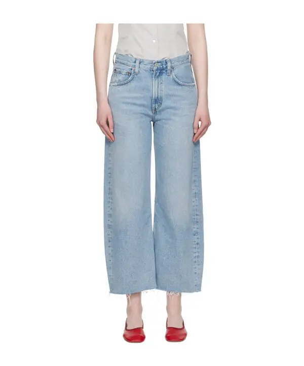 AGOLDE Low Curve Frayed Hem Jeans - Blue