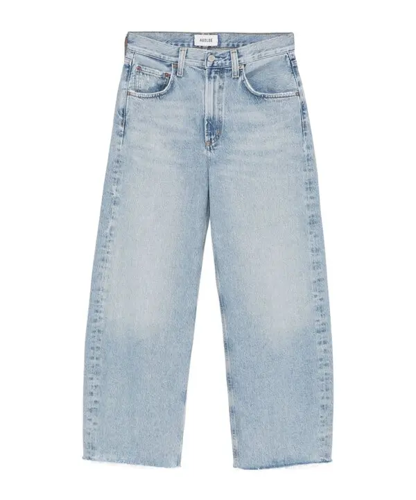 AGOLDE Low Curve Frayed Hem Jeans - Gray