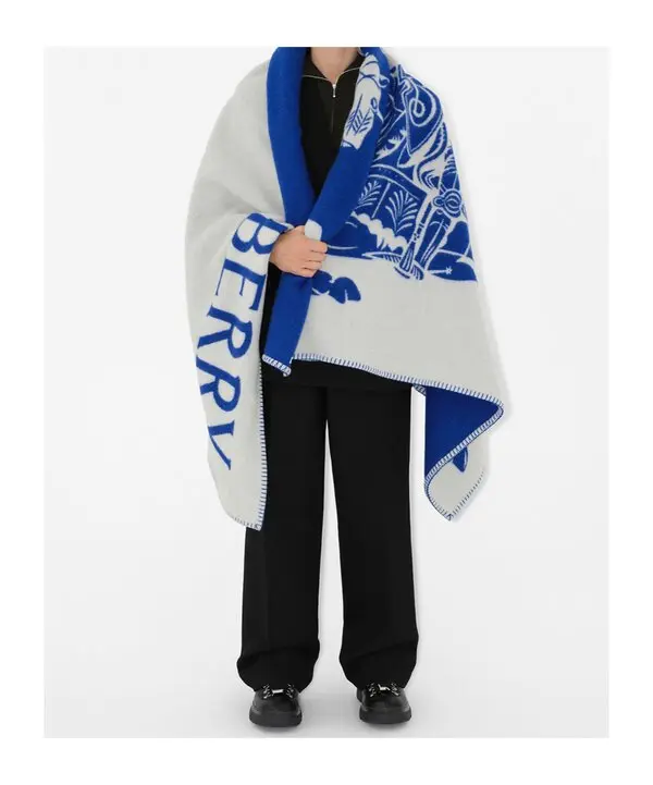 Burberry Ekd-jacquard Rectangle Shape Blanket - White