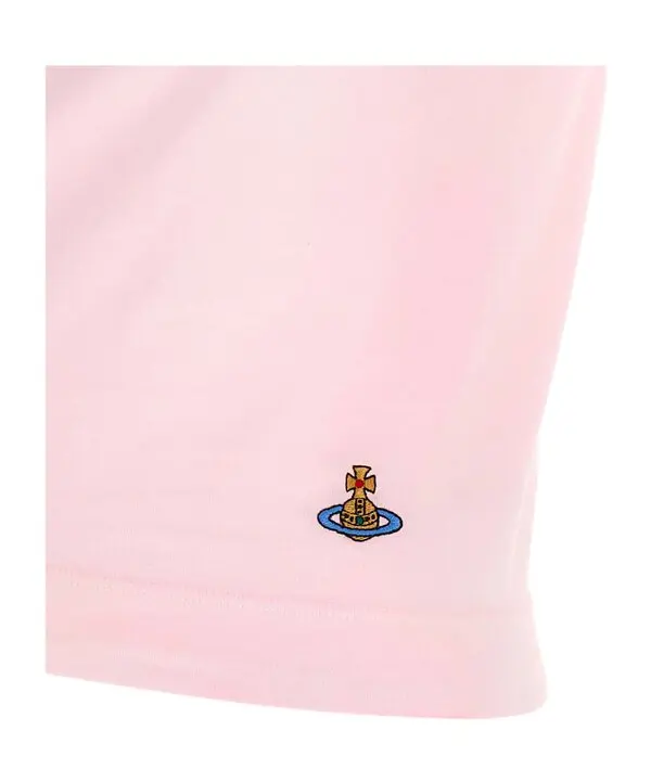 VIVIENNE WESTWOOD Asymmetrical T-shirt With Embroidered Logo - Pink